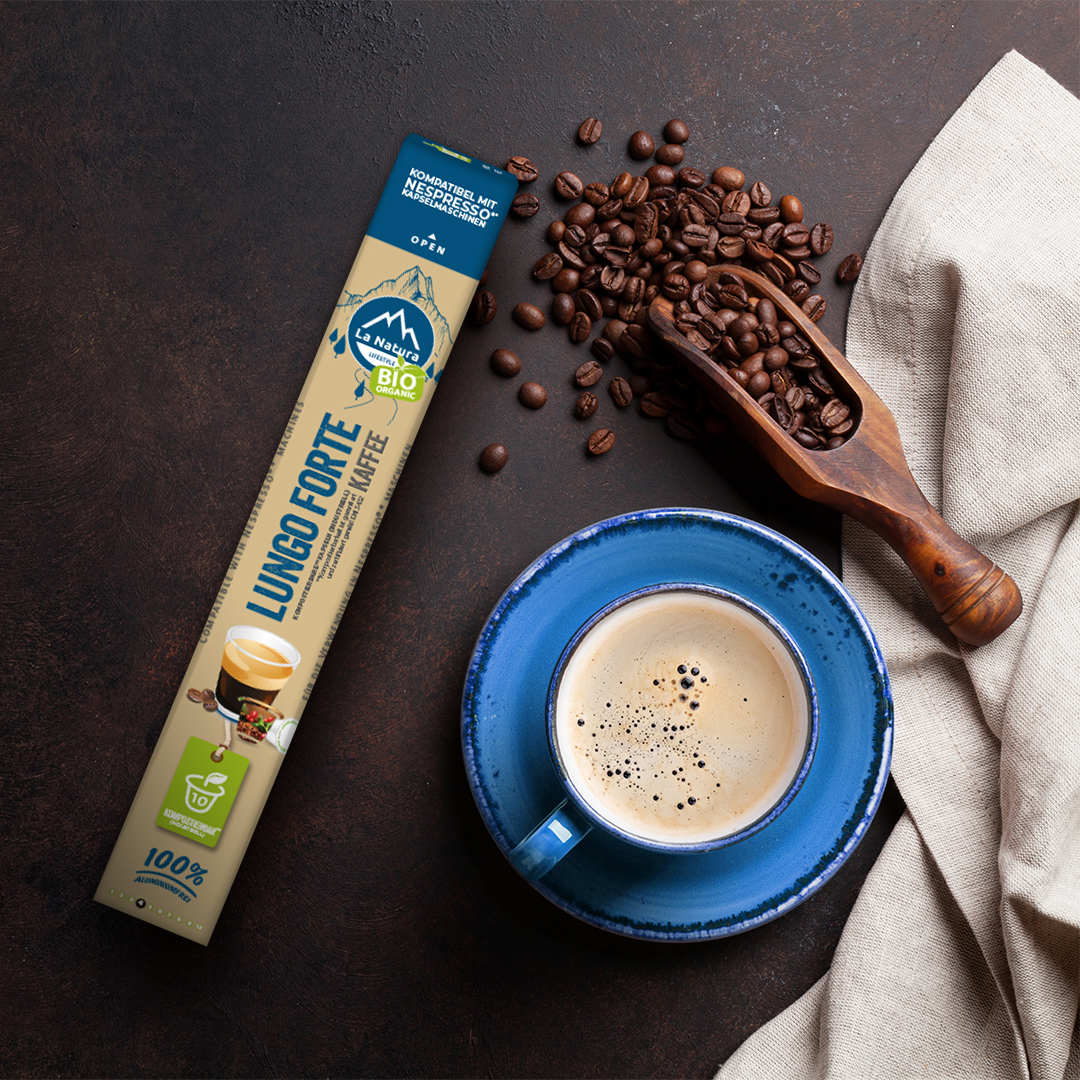 Lungo Forte BIO Kaffee La Natura Lifestyle - 60 industriell ...